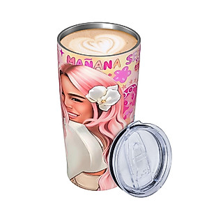 Kiserjens Stainless Steel Insulated Tumbler Vacuum Water Bottle Travel Cup Coffee Mug With Straw,Lid and Brush 20 oz