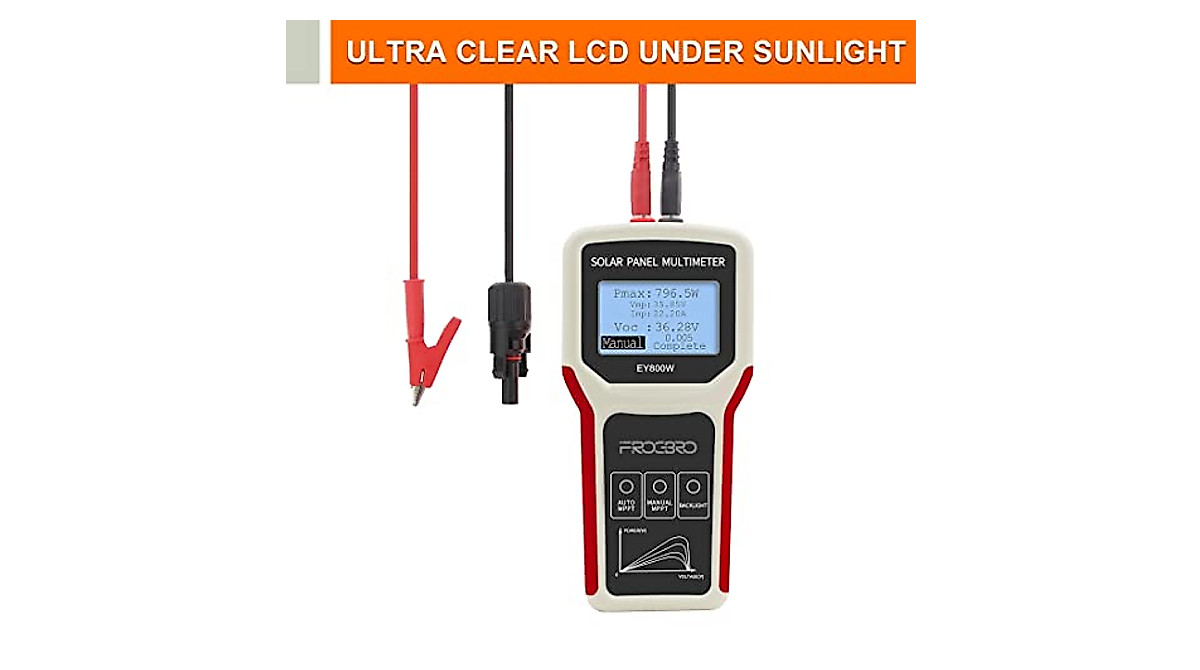 FrogBro EY800W Solar Panel Tester - Portable MPPT Multimeter with LCD
