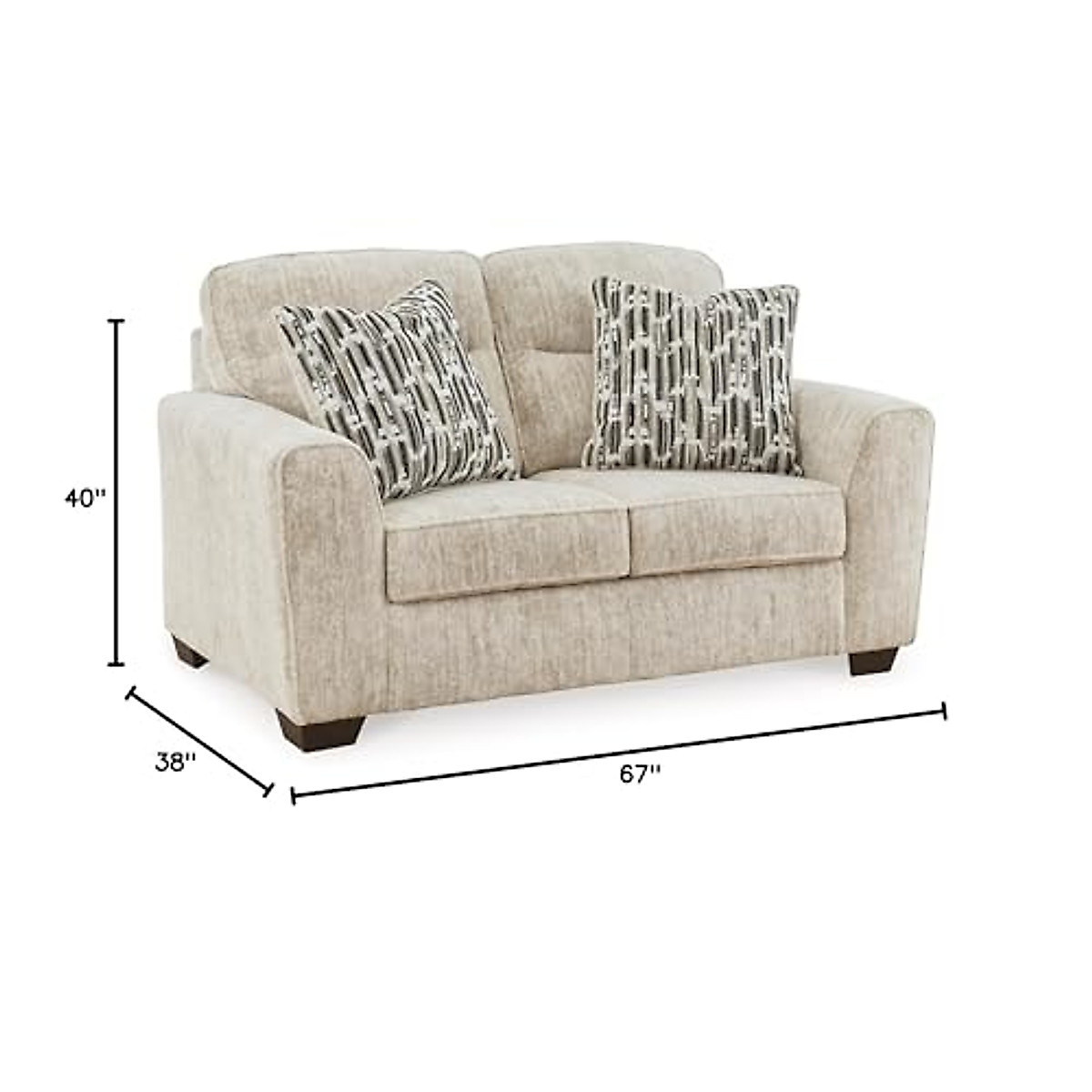 Signature Design by Ashley Lonoke Contemporary Loveseat for Living Room, Beige