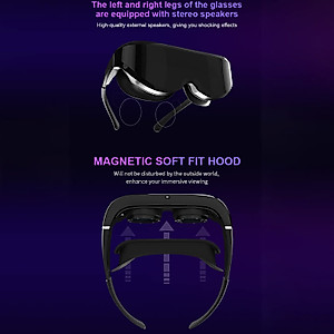 xoxivo VR Headset, 3D VR Virtual Reality Headsets, PPI1058, 3K, PPD 30, Support for Android, iOS, Windows, Various PS4, Switch, Xbox, PC and Other Game Consoles Ultra-Thin 150g, 25mm (Color : Svart)