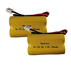 NEAFAZA BL93NC487 4.8V 700mAh Ni-Cd Battery Pack Compatible with Emergi-Lite MAG93NC487, Exit Light Co BAA-48R BAA48R, Interstate NIC0186, Dantona Custom-43, OSI OSA-126 BL93NC484 BL93NC485 (2 Pack)