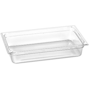 Carlisle FoodService Products StorPlus Plastic Full-Size Food Pan, 4 Deep Food Storage Container with 11 Quart Capacity, Polycarbonate, Full Size, Clear