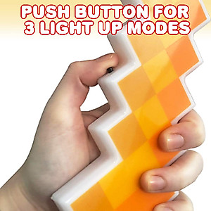 ArtCreativity Light Up Pixel Axe Toy, 1PC, LED Ax for Kids with 3 Flashing Modes, Cool Halloween Costume Accessory, Batteries Included, Best Birthday for Gamers, 17.5 Inches