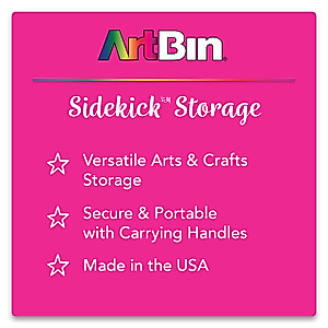 ArtBin 8408AB Sidekick Carrying Case, Portable Art & Craft Organizer with Handle, [1] Plastic Storage Case, Translucent