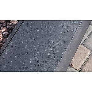 Afuera Living 56'' Patio Concrete Fire Pit Table, Rectangular Outdoor Fire Tank Table, Propane Gas Cover Included, Light Weight, Dark Grey, 56''L x 20''W x 15''H