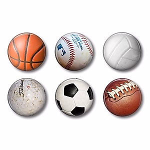 Sports Magnets - Locker Magnets for Boys - Football, Basketball, Soccer, Volleyball, Golf, Baseball