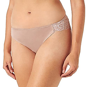 Maidenform Women's Underwear Back, Tanga Lace Thong Panties (Retired Colors), Evening Blush/Silver, 6