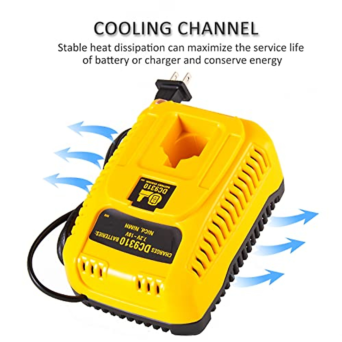 Lilocaja DC9310 18V XRP Battery Charger Replacement for Dewalt 18V Battery Charger DW9116 Compatible with Dewalt 7.2V-18V XRP NiCD/NiMH Battery DC9098 DC9096 DC9091 DW9072(Not for Any Li-ion Battery)