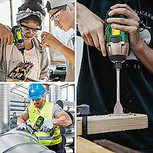 POPOMAN Drill Combo Kit, 20V 1600In-lbs Impact Driver, 398ln-lbs Cordless Drill, 59 Min Fast Charging, 2x2.0Ah Batteries, LED Work Light, Metal Chuck, 2PCS for Drilling Metal- BHD620B