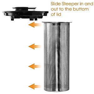 MegaChef 1.8Lt. Glass Body and Stainless Steel Electric Tea Kettle with Tea Infuser