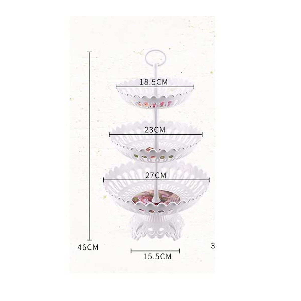 ZHUHW Household Multi-Layer Fruit Plate Table Bowl Creative Nordic Style Snack Plate Fruit Basket Tableware (Color : D, Size : 46 * 15.5cm)