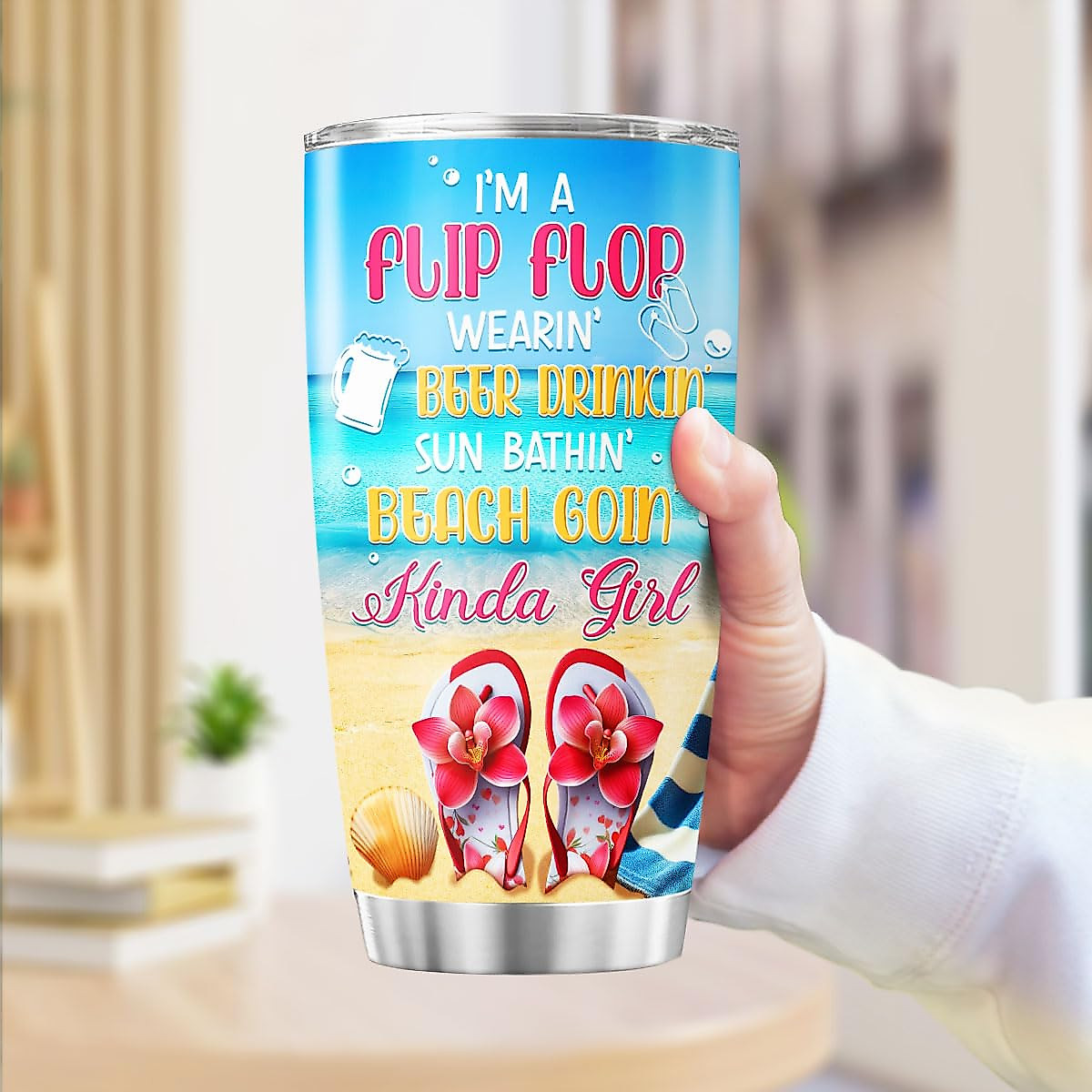 HUBUPU Beach Wearin, For Women Straws Tumblers Summer, Beach Gifts, Tumbler 20 Oz With Lid And Straw