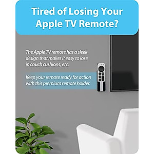 TotalMount Holder for Apple TV Remote – Never Lose Your Apple TV Siri Remote Again (Holder Includes Removable Adhesive to Prevent Wall Damage)