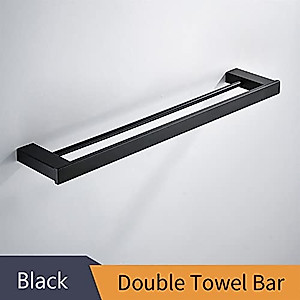 Towel Racks, Towel Rail for Bathroomwall Mounted Sus Double Towel Bars,Bathroom Towel Hanger,Bathroom Accessories Hand Towel Holder/Chrome/a (Black a)