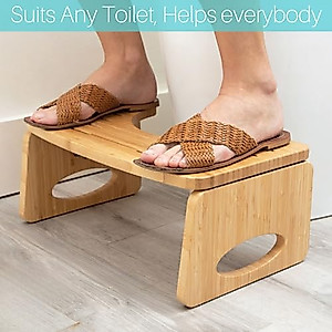 The Stool Tool Poop Stool for Bathroom Adults – 7 Inc Bamboo Toilet Stool Promotes Pelvic Floor Relaxation - Folding Toilet Stool, Waterproof and Non Slip - Toilet Step Stool for Natural Squatting
