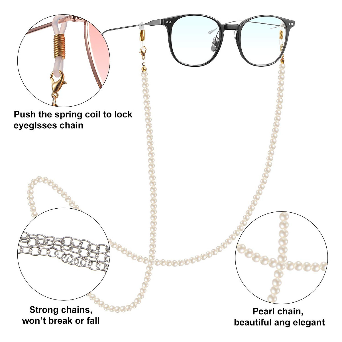 Frienda 10 Pieces Eye Glass Chains for Women Beaded Eyeglasses Strap Eye Glasses Holders Around Neck Eyeglasses String Holder Glasses Necklace Glasses Cord Lanyard Gift, 10 Styles
