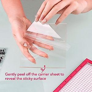 Briartw 6.5x8.5 Grip Mat with Printed Guides,Multi-Use Non-Slip Sticky Mats Fit in original-size Stamp Positioning Tool,Photopolymer Mat for Centering & Aligning Tape-free Stenciling Ink Blending