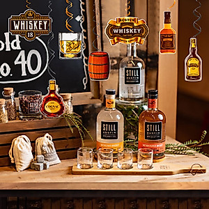 20PCS Whiskey Party Decorations for Men, Whiskey Hanging Swirls for Whiskey Themed Party Decorations (Not Pre-Assembled)