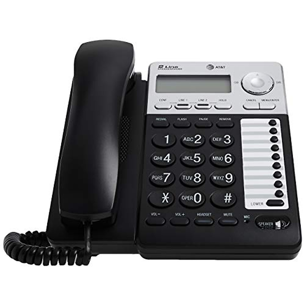 AT&T ML17929 2-Line Corded Telephone, Black
