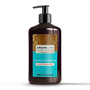 Arganicare Leave in Conditioner for Dry Damaged Hair (13.5 Oz) | Enriched with Organic Moroccan Argan Oil and Shea Butter | Enhance Curl and Extra shine | Moisturizing Leave in hair conditioner