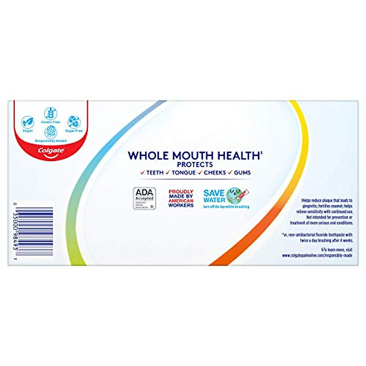 Colgate Total Toothpaste with Stannous Fluoride and Zinc, Multi Benefit Toothpaste with Sensitivity Relief and Cavity Protection, Deep Clean - 4.8 Ounce (Pack of 2)