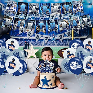 Cowboys Party Supplies,Birthday Party Decorations for Cowboys for Kids with Happy Birthday Banner,Cake Topper ,Balloons for Football Theme Birthday Party Decorations