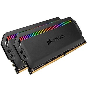 CORSAIR Dominator Platinum RGB 16GB (2x8GB) DDR4 3200 (PC4-28800) C16 1.35V AMD Optimized Memory- Black