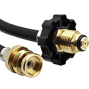 Propane Adapter Hose 5FT 1lb to 20lb POL Male Hose Compatible with Buddy Heater, Coleman Stove, Portable Grill,1lb Male Throwaway Cylinder Thread CGA600 Outlet to 5-100lb Tank CSA Certified 2Pack
