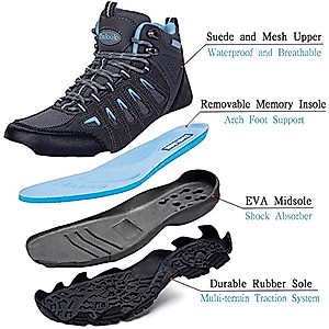 SHULOOK Women's Hiking Boots Waterproof Outdoor Trekking Camping Trail Hiking Boots Lightweight Hiking Boot