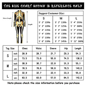 uideazone Halloween Costume for Women Golden Skeleton Skull Cosplay Jumpsuit Bodysuit Long Sleeve Skinny Outfits