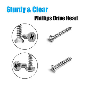 AETTL 815pcs M6 M5 M4 M3 Wood Screws Assortment Kit, Metric Stainless Steel Assorted Self Tapping Screws Set Truss Flat Pan Head Phillips Drive Drilling for Deck Drywall Concrete Sheet Metal