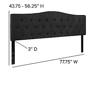 BizChair Tufted Upholstered King Size Headboard in Black Fabric