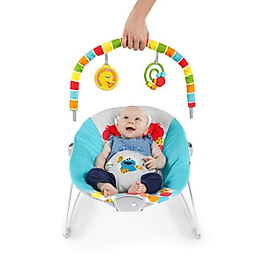 Bright Starts Sesame Street I Spot Elmo! 3-Point Harness Vibrating Baby Bouncer with Toy bar (Pack of 2)