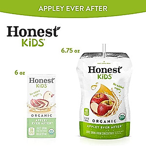 Honest Kids Appley Ever After Juice Drink, 6.75 Fluid Ounce - 8 per pack - 4 packs per case.4