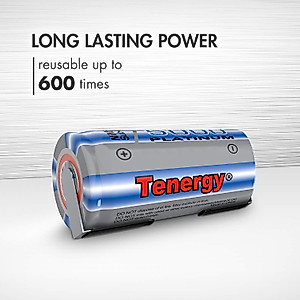 Tenergy NiMH SubC 5000mAh Flat Top Rechargeable Battery (with Tabs) - 10 Pack