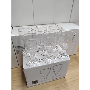 RYUHYF Mini goblets,Shot Glasses,set of 6, small glasses, white wine glasses, tequila glasses, crystal glasses (Mini goblets (0.5 oz))