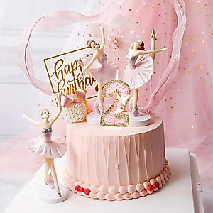 iNINGER Birthday Candle,Butterfly 16th Birthday Party Decorations for Women/Girl,Gold Pink Birthday Number 16 Candle,2.75" Large Glitter Birthday Candles Wedding Cake Topper Anniversary Party Decor