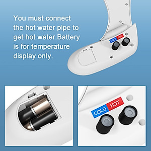 Bidet Toilet Attachment w/Digital Display Temperature, Adjustable Cool to Warm Water, Non-Electric Self Cleaning Dual Retractable Nozzles for Rear & Feminine Wash