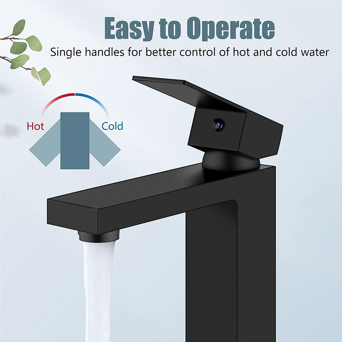 Aolemi Tall Bathroom Faucet Vessel Sink Faucet Single Hole 1 Handle Lavatory Vanity RV Deck Mount Mixer Tap with Pop Up Drain Assembly, Matte Black, Aerator Spout