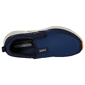 Skechers mens Go Walk Outdoor - Athletic Slip-on Trail Hiking Shoes With Air Cooled Memory Foam Sneaker, Navy/Yellow, 1 11 US