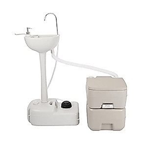 NC CHH-7701 1020T Portable Removable Outdoor Hand Sink with Portable Toilet