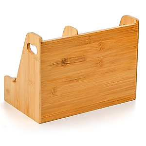 Elsjoy 3 Pieces Bamboo Desk Organizer Set with Pen Holder, Table Organizer Caddy Office Desk Accessories Storage Holder with Handle, Desktop Organizer for Office Supplies, Vanity, Mail