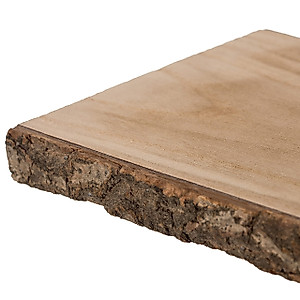 12" Rustic Natural Tree Log Wooden Rectangular Shape Serving Tray Cutting Board