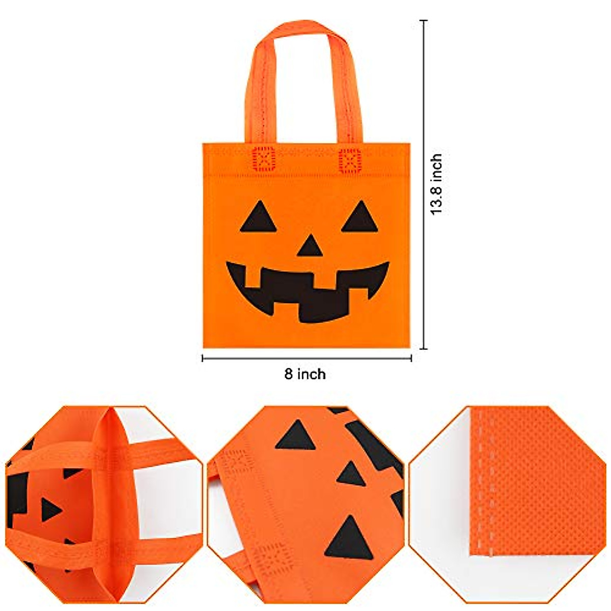 Halloween Party Favor Bags, Non-Woven Halloween Bags, Halloween Trick or Treat Party Bags Cat Ghost Pumpkin Bags, Halloween Goodie Candy Bags for Kids Birthday Halloween Party Favors