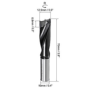 uxcell Brad Point Drill Bits for Wood 12.5mm x 70mm Forward Turning HSS for Woodworking Carpentry Drilling Tool