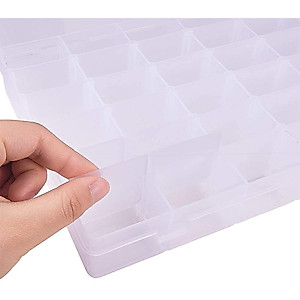 36 Grids Clear Plastic Jewelry Box Organizer Storage Container with Removable Dividers for Diamond Painting, Beads, Jewelry, Nail Art