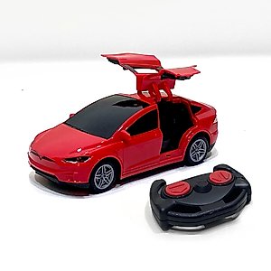 T-Power! Dynamic Remote Control Car 1:24 Scale RC Vehicle Great Gift for Children Remote Control Car Model with Falcon Door in Red Color