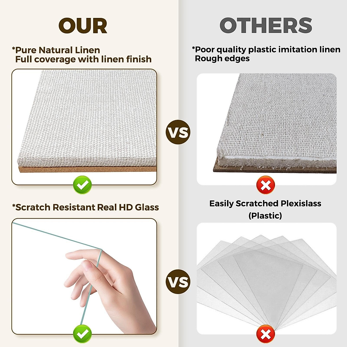 Muzilife 12x12 Shadow Box Picture Frame with Linen Board - Deep Wood & Glass Display Case to Hang Memory Box Baby Sports Memorabilia, Pins, Awards, Medals, Wedding, Tickets and Photos, Rustic Brown