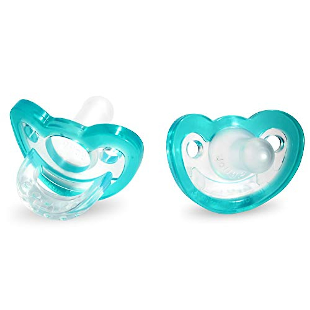 RaZbaby JollyPop Baby Pacifier Plus, 3m+, Teal, Double Pack
