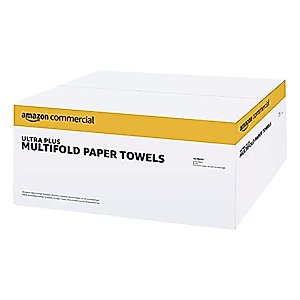 AmazonCommercial 2-Ply Multifold Paper Towels, Compatible With Universal Dispenser, 2800 Count, 16 Pack of 175, White